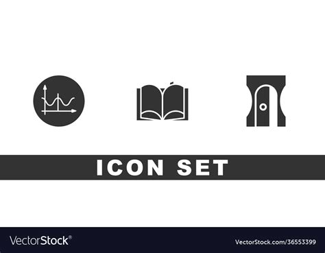 Set Graph Schedule Chart Diagram Open Book Vector Image