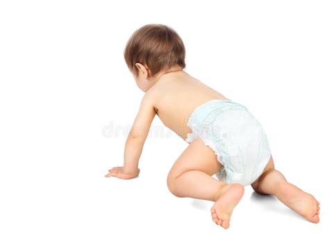 Ребенок в пеленках съемка студии Стоковое Изображение изображение насчитывающей семья