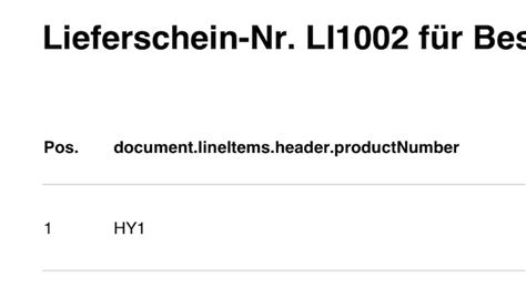 document lineitems header productnumber instead of proper text shown in documents · issue 431