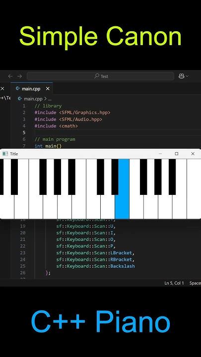 I Play Simple Canon On My C Piano Sfml Coding Programming Piano Youtube