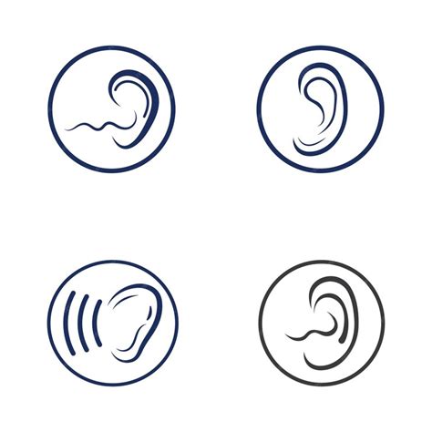청각 또는 귀 아이콘 로고 벡터 디자인 템플릿 일러스트의 감각 프리미엄 벡터