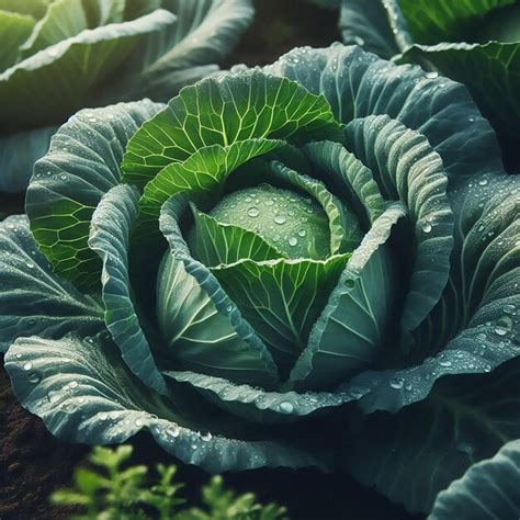 A Large Green Leaf Of Cabbage With The Word In The Middle Premium Ai