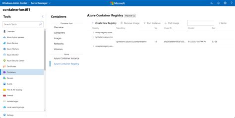 Manage Azure Container Registry On Windows Admin Center Microsoft Learn