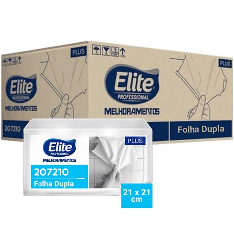 Papel Toalha Interfolhado Folha Dupla Elite Plus Kit Com 12 Pacotes De
