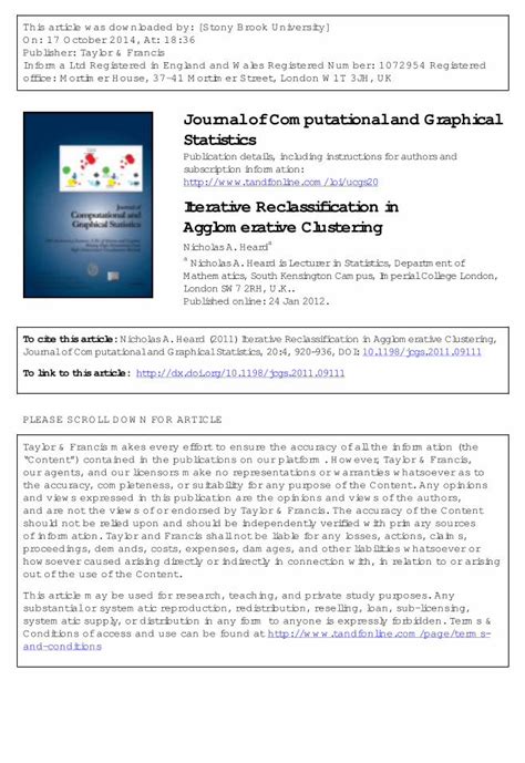 Pdf Iterative Reclassification In Agglomerative Clustering Dokumentips