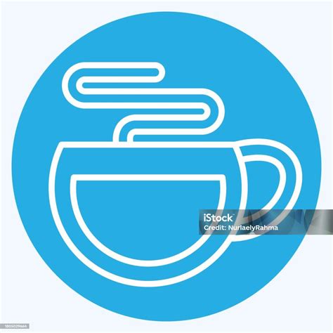 아이콘 아메리카노 커피 기호와 관련이 있습니다 파란 눈 스타일 심플한 디자인 편집 가능 간단한 일러스트레이션 고급에 대한 스톡