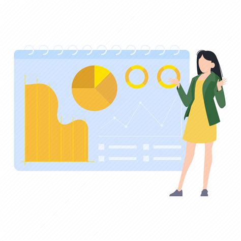 Chart Graph Board Female Standing Icon Download On Iconfinder