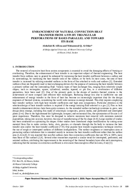 Pdf Enhancement Of Natural Convection Heat Transfer From A Fin By