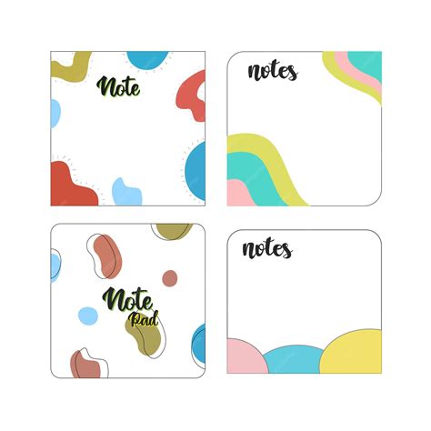 Premium Vector Set Of Cute Colorful Notepad Hand Drawn Vector Illustration