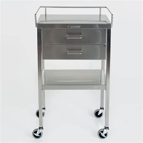 Medical Utility Cart With Drawers Stainless Steel Customizable