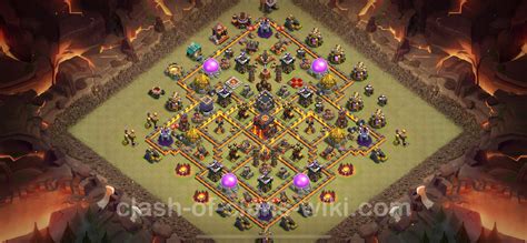 Best Anti 2 Stars War Base Th10 With Link Anti Air Dragon 2024