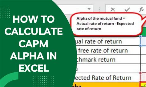 How To Calculate CAPM Alpha In Excel Earn And Excel