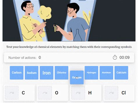 화학 원소 매치업 템플릿