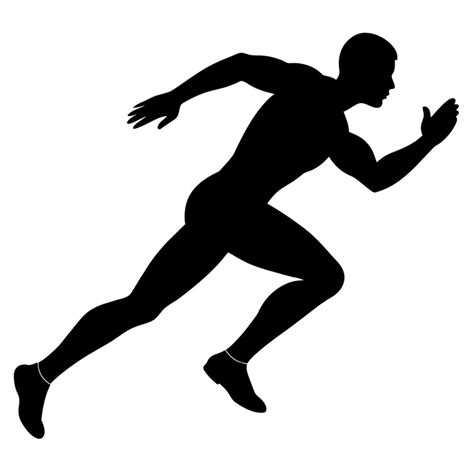 Sprinting Man Vector Silhouette Black Color Illustration Isolated White Sprinting Man Vector Silhouette Black Color Illustration Isolated White