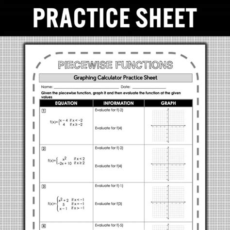 Graphing Piecewise Functions Ti Nspire Calculator Reference Sheet And Practice