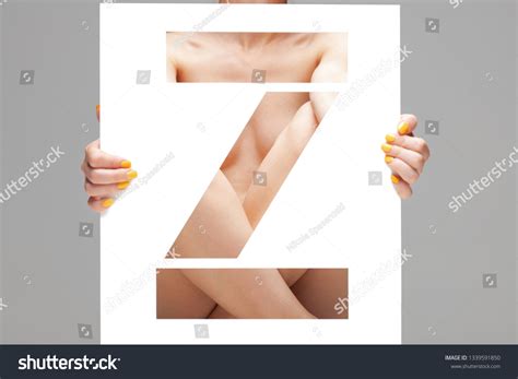 Nude Female Body Behind Stencil Letter Stock Photo Shutterstock