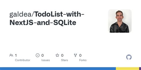 Github Galdeatodolist With Nextjs And Sqlite