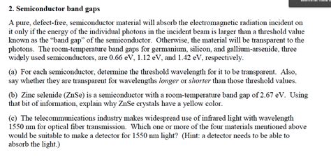 Solved Semiconductor Band Gaps A Pure Defect Free