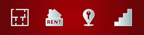 집 계획 임대료 위치 키 및 계단 아이콘이 있는 교수형 표지판을 설정합니다 벡터 0명에 대한 스톡 벡터 아트 및 기타 이미지 0명 가정의 방 개념 Istock