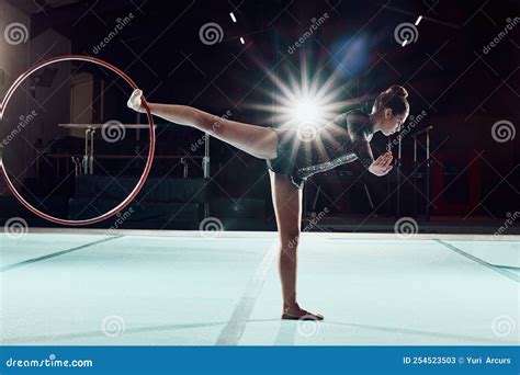 Gymnastics Dance And Sport With A Woman Gymnast Performance On A Floor