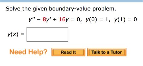 solved solve the given boundary value problem y 8y