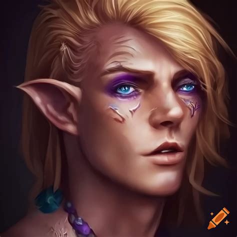 Portrait Of A Male Half Elf With Unique Features On Craiyon