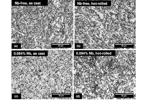 Optical Micrographs Of Acicular Ferrite In A Nb Free As Cast