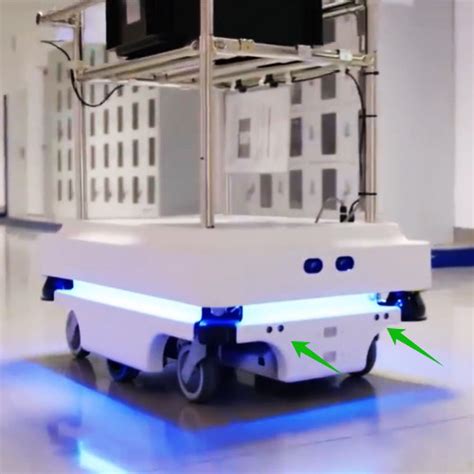 Agv Mobile Robot With Ultrasonic Radar Collision Avoidance Sensor