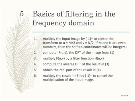 Sharpening Using Frequency Domain Filter Ppt