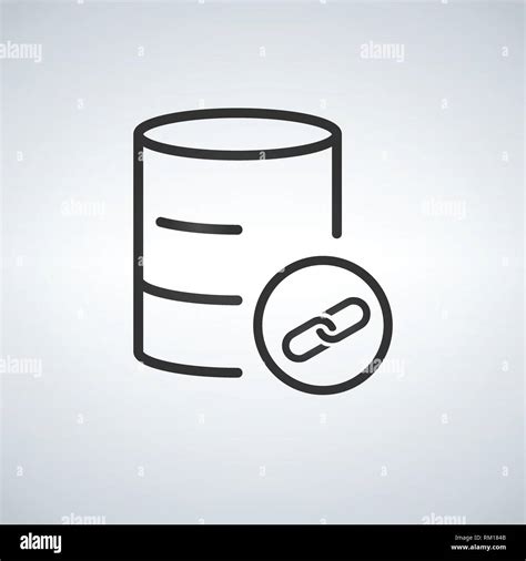 Linear Database Server Isolated Flat Web Mobile Icon With Link Or Share Icon Vector