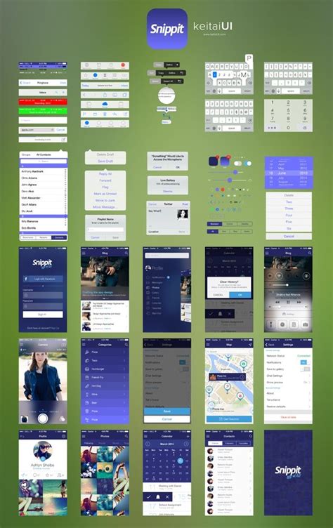 Keitai Ios Ui 700 Unique Elements In 8 Different Ui Kits Only 29