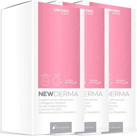 New Derma 3 Frascos Composto Antissinais Colágeno Verisol Ácido