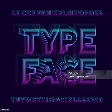 추상 알파벳 글꼴입니다 80s 스타일의 기하학적 문자와 숫자 1980 1989 년에 대한 스톡 벡터 아트 및 기타 이미지