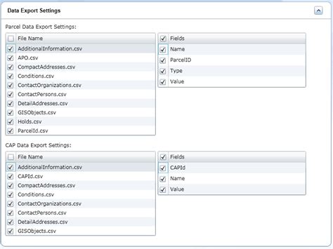 Configuring Data Export Settings
