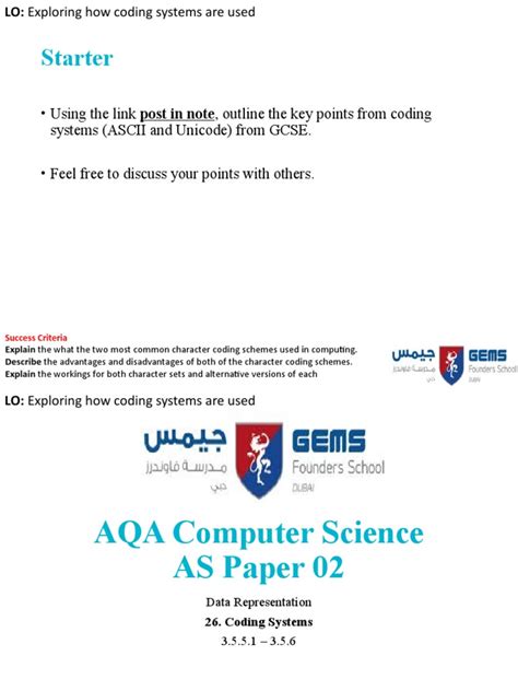 Coding Systems Ascii And Unicode Pdf Character Encoding Ascii