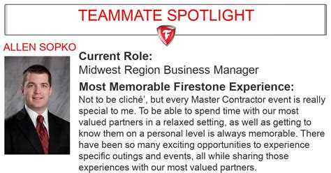 Firestone Building Products On Linkedin Allen Sopko Is In The Spotlight This Week With 16