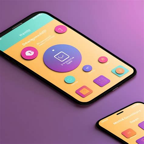 Sleek Smartphone Mockup Showcase Your App Interface With Icons And Notifications Premium Ai