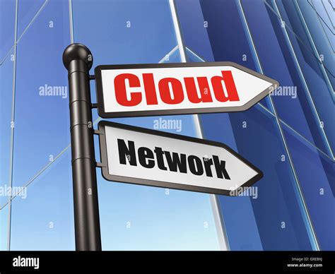 Cloud Networking Concept Cloud Network On Building Background Stock