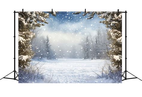 Pine Forest Covered Snow Winter Backdrop Brp9 223 10w 6 5h 3 2m