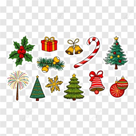 크리스마스 스티커 세트 세트 스티커 크리스마스 스티커 세트 Png 일러스트 및 이미지 에 대한 무료 다운로드 Pngtree