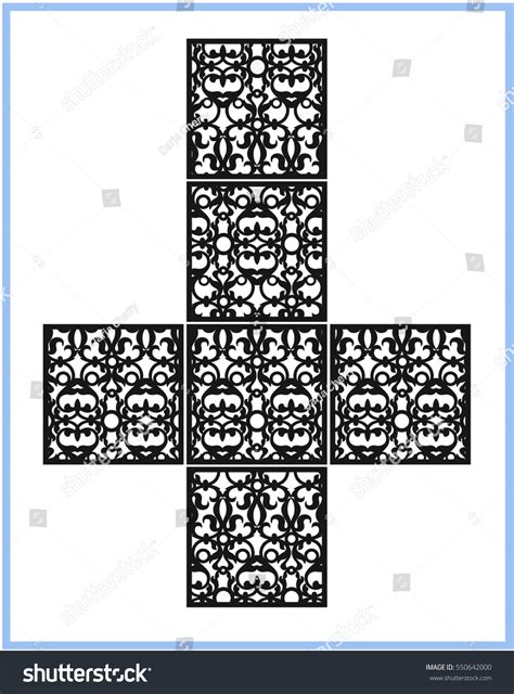 Ornamental Cube Square Template Pattern Decorative Stock Vector Royalty Free