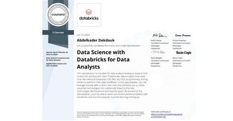 Abdelkader Dekdouk On Linkedin Completion Certificate For Data Science