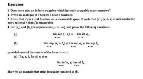 Solved Exercises 1 Does There Exist An Infinite Algebra Chegg Com