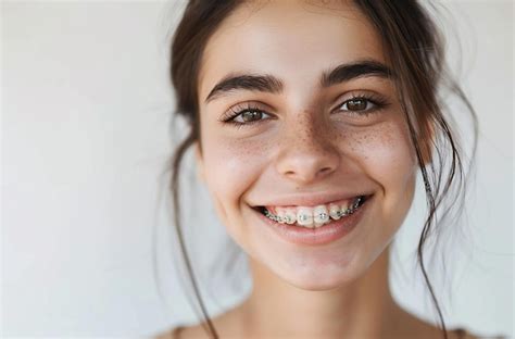 A Girl With Braces On Her Teeth Premium Ai Generated Image