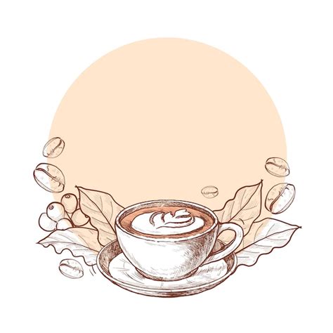 손으로 그린 커피 그림 무료 Psd 파일