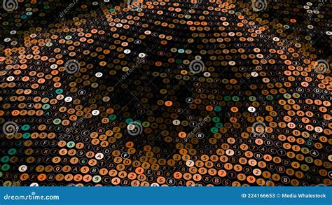 3D Waves On Cybernetic Field Animation Live Ripples On Futuristic