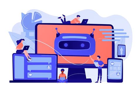 Free Vector Developers Building Testing And Deploying Chatbots On