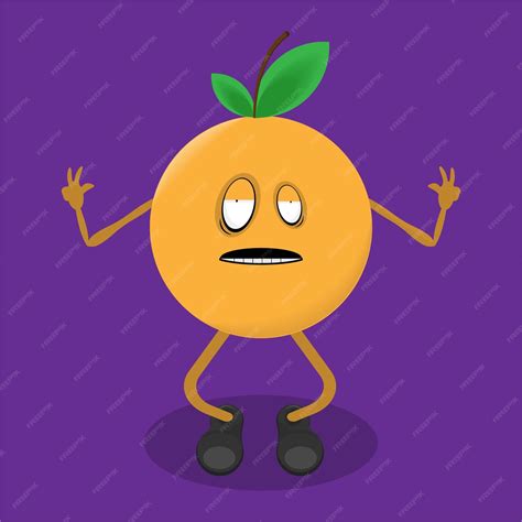 Premium Vector Lethargic Orange Character Vector Illustration