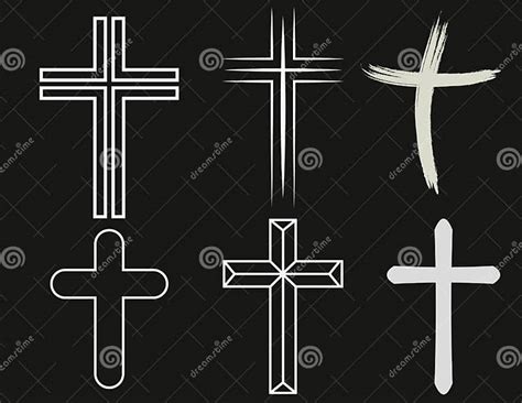 Cruces De La Religión Cristiana Fije De Símbolos Divinos Aislados De La
