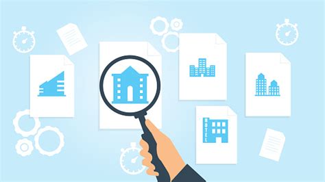 건물 파일 문서 연구 벡터 그림 검색 아이콘으로 문서작성합니다 파일 및 돋보기 분석 연구 기호입니다 벡터 일러스트레이션 0명에 대한 스톡 벡터 아트 및 기타 이미지 Istock